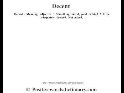Decent definition | Decent meaning
