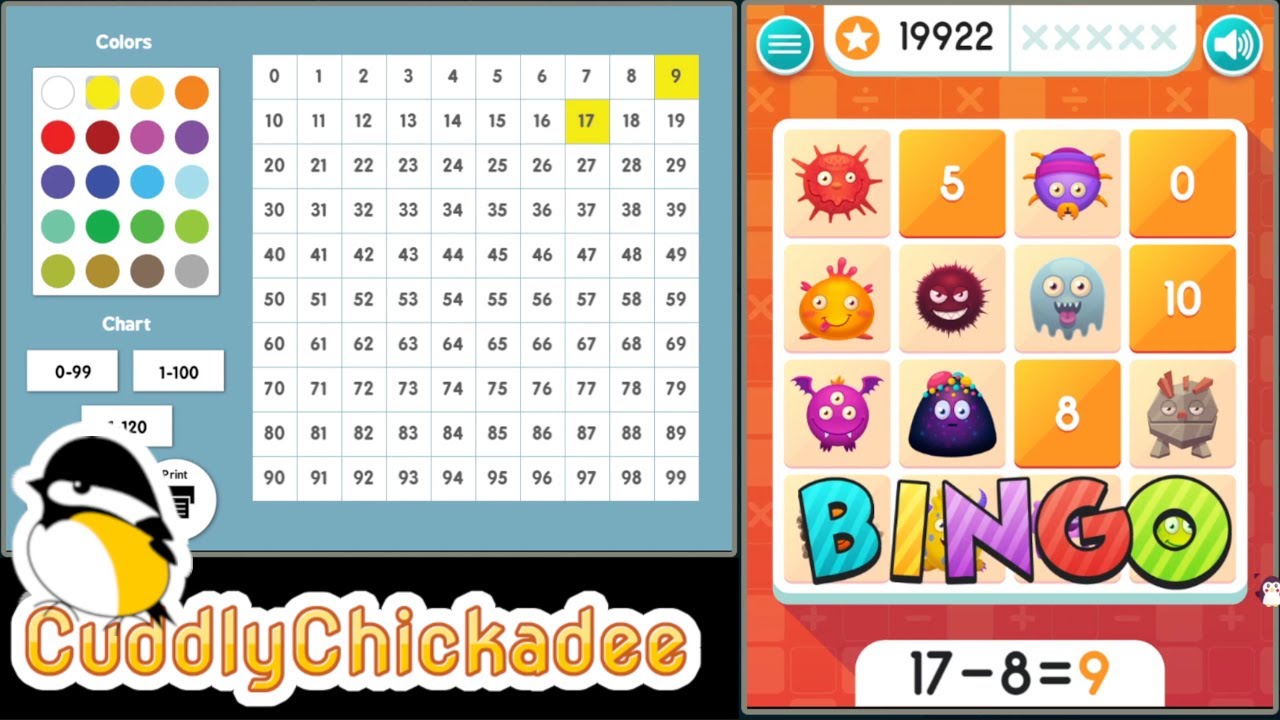 ABCya: Master Subtraction with Math Bingo & Number Chart! (Medium)
