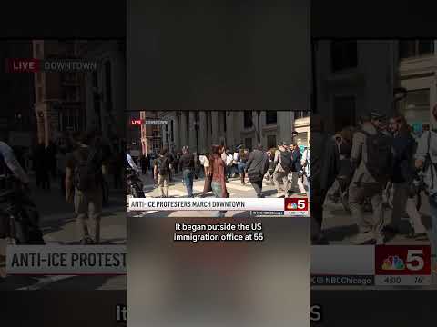 LIVE video shows anti-ICE protesters marching in downtown Chicago