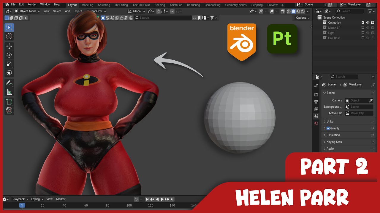 [PART 2] Timelapse - Helen Parr Character Modelling - Blender Study
