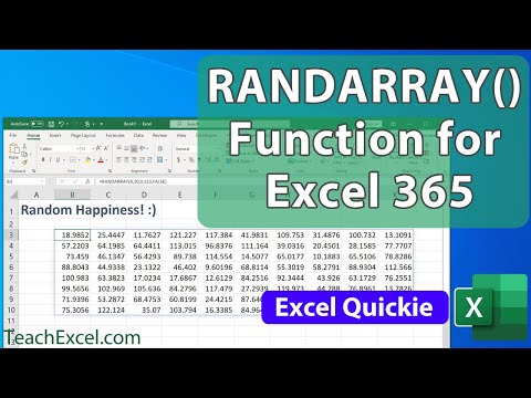 New RANDARRAY Function for Excel 365 - Excel Quickie 50