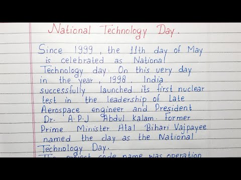 Write an essay on National Technology Day | Essay Writing | English