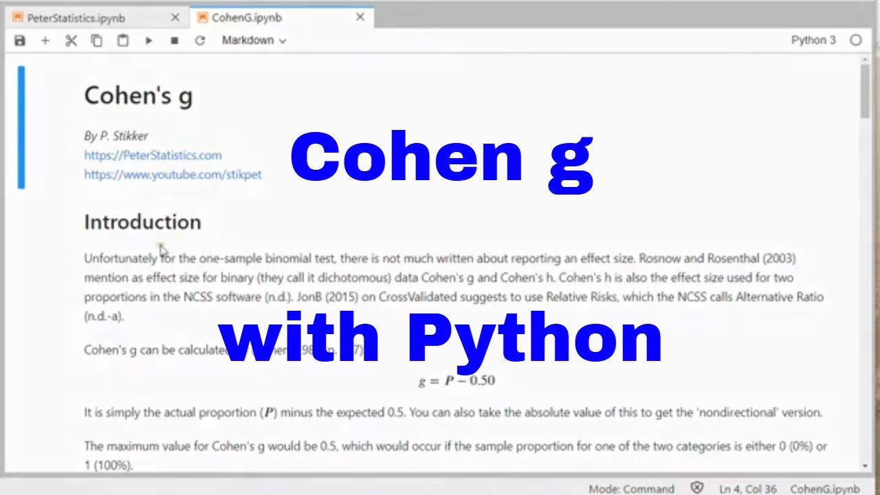 Python - Cohen's g