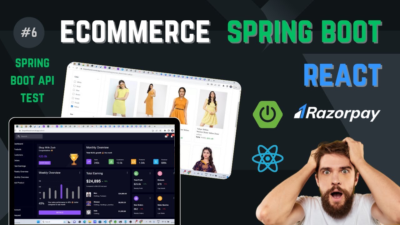 Build A E Commerce Java Full Stack Project With Spring Boot, React, MySQL | Test All Api In Hindi