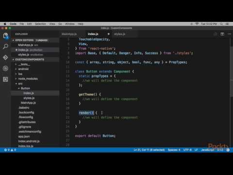 Learn React Native Recipes Volume 1 Creating the Reusable Button with Theme Support | packtpub ...