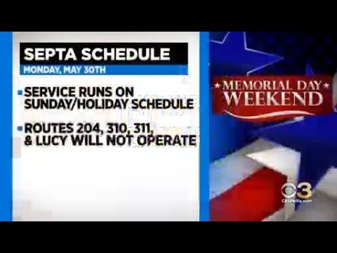 SEPTA Will Run On Sunday-Holiday Schedule For Memorial Day