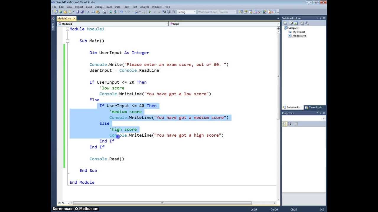 VB.NET 2010: Tutorial 5: Nested If Statements