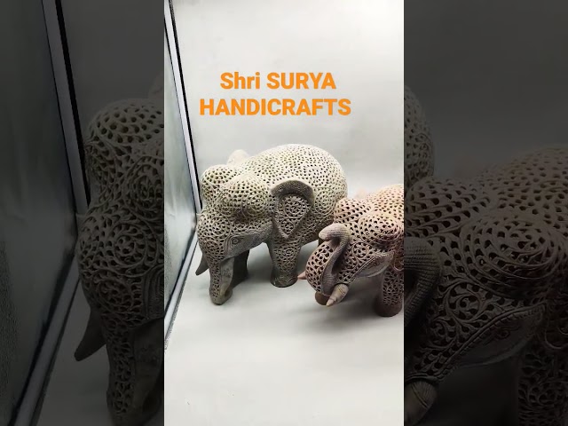 Soap Stone Products - Hand Carved Jali Soapstone Elephant Sculpture ...