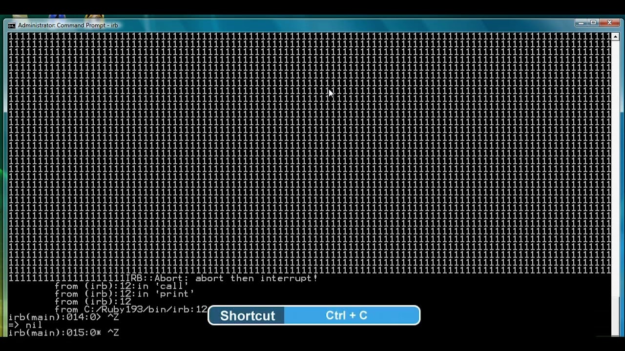 0203 Using The Ruby Interactive shell