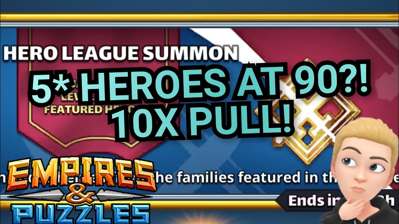NEW Hero League Portal! 5* Heroes At Level 90?! Can I Get Lucky With A 10x Pull?! Empires & Puzzles