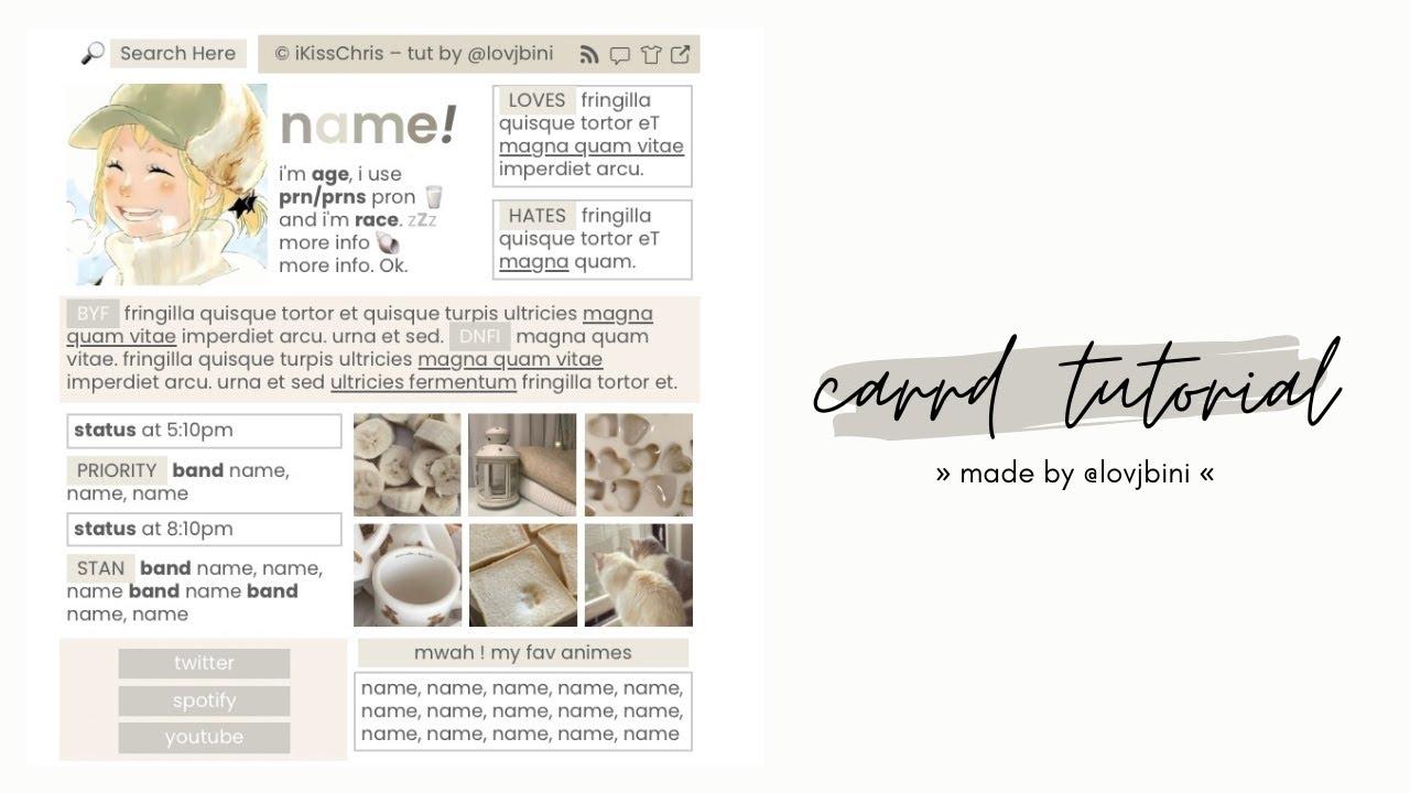 simple & basic carrd tutorial — © iKissChris