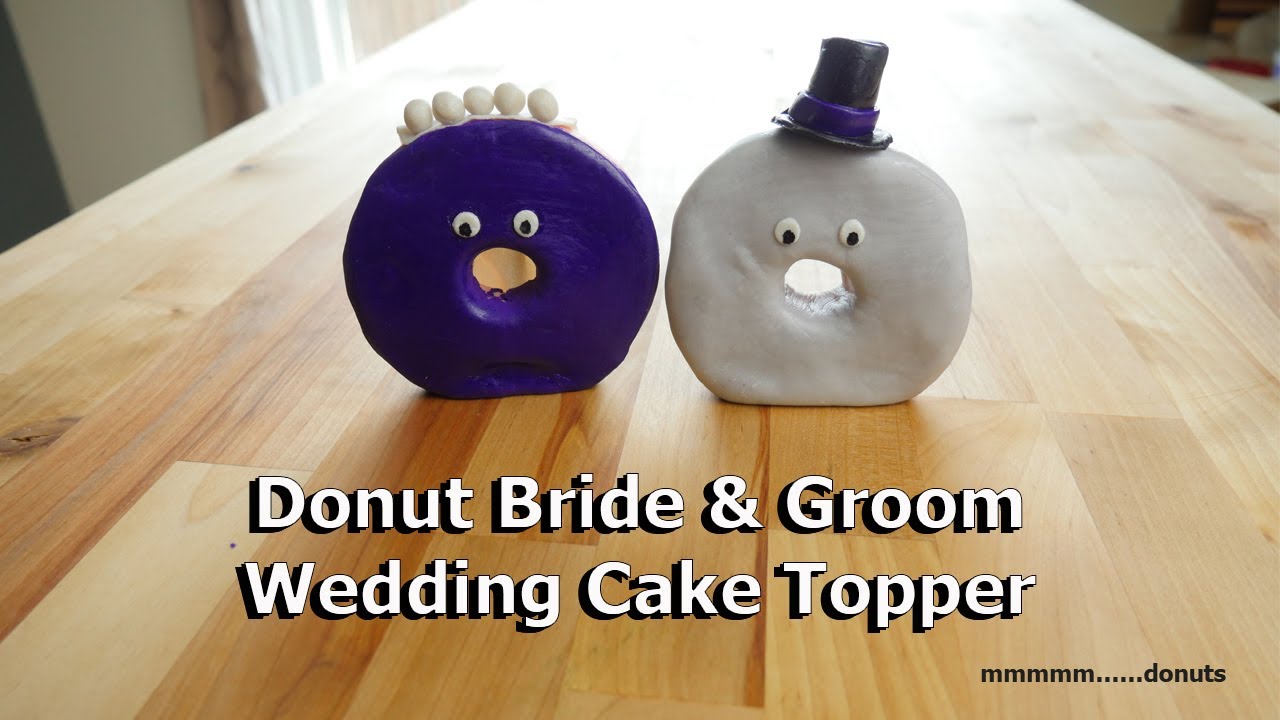 Fondant Bride and Groom Wedding Cake Topper | How To Make | Donut Shaped