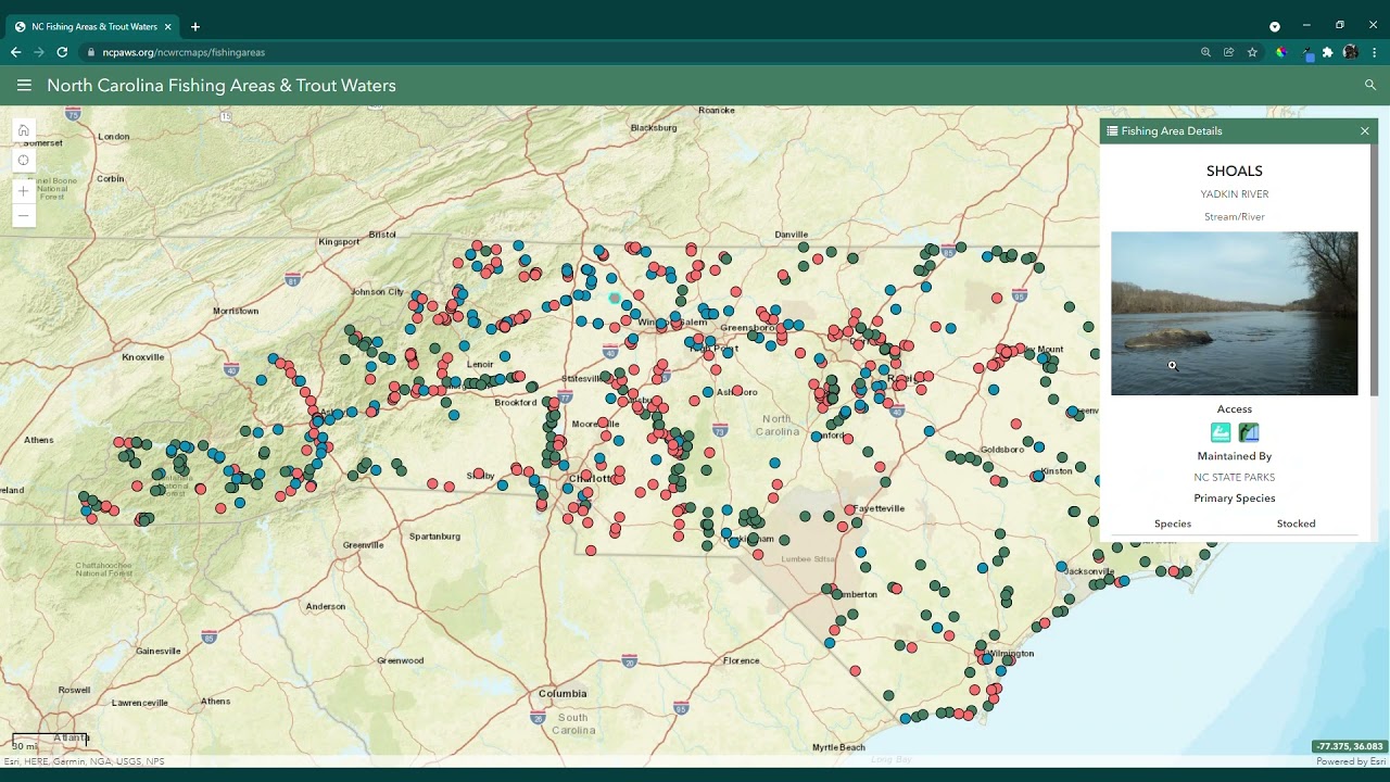 NC Wildlife Fishing Access Map Tutorial