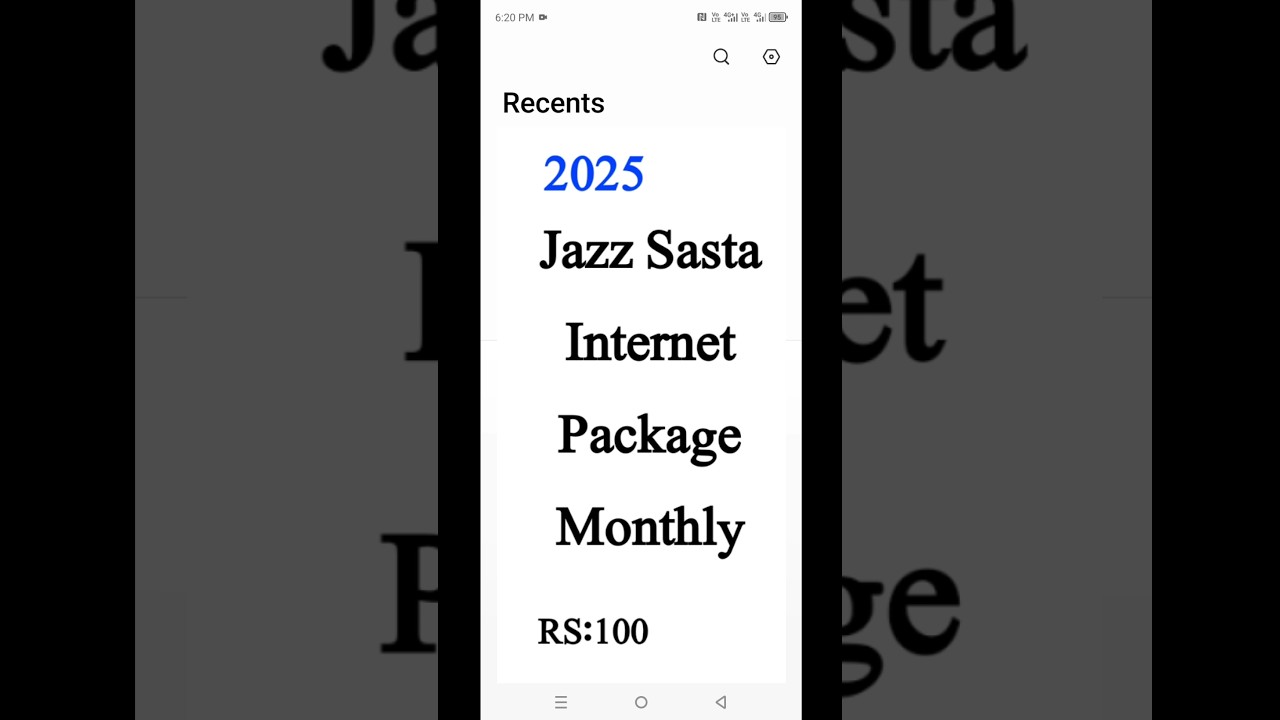 Jazz Sasta Internet Package Monthly 2025 #2025 #jazz #internet #shorts