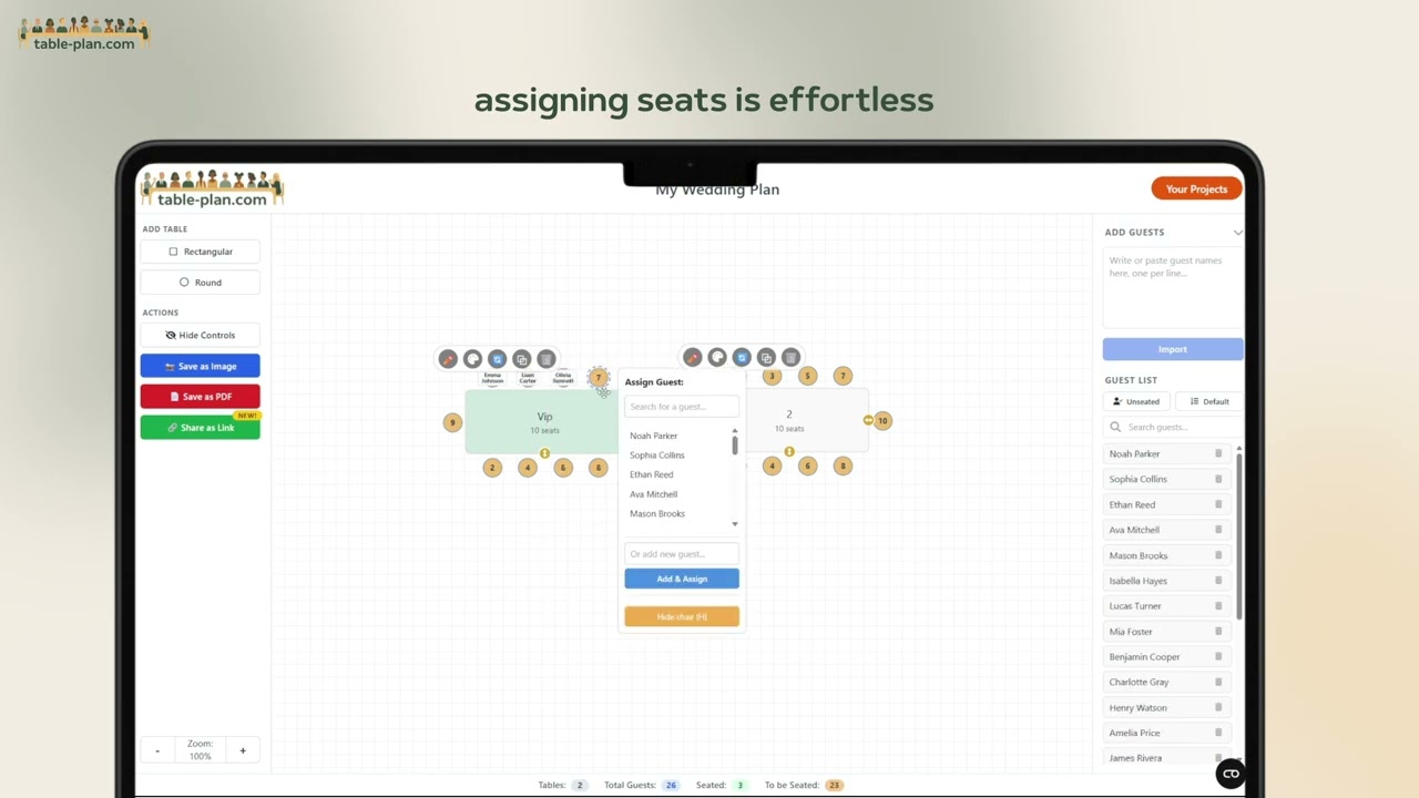 Seating Chart Tool for Your Event