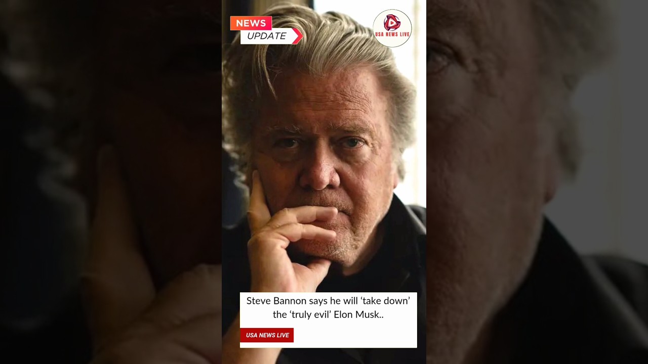 Steve Bannon says he will ‘take down’ the ‘truly evil’ Elon Musk. #stevebannon #elonmusk #usa #news