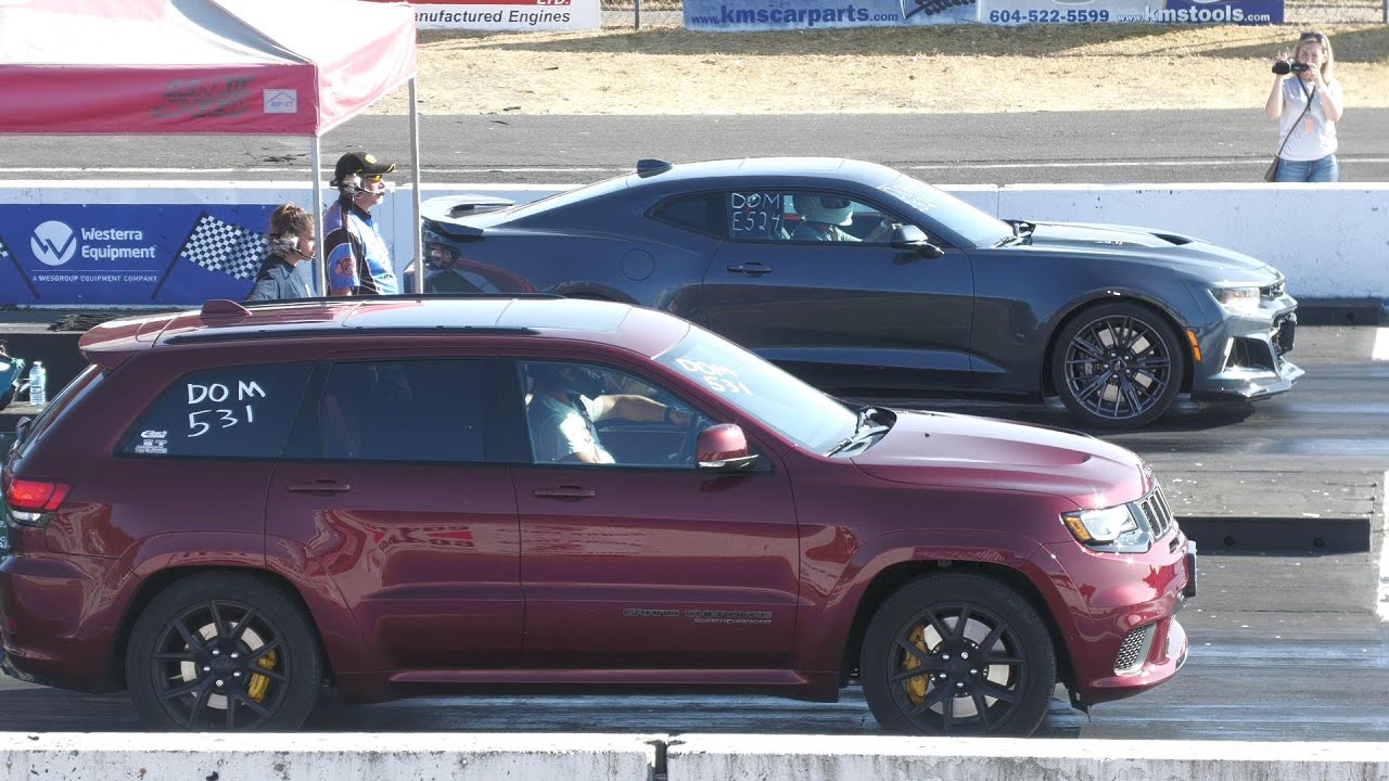 Jeep Grand Cherokee Trackhawk Races Chevy Camaro ZL1, Hulk Gets Smashed ...