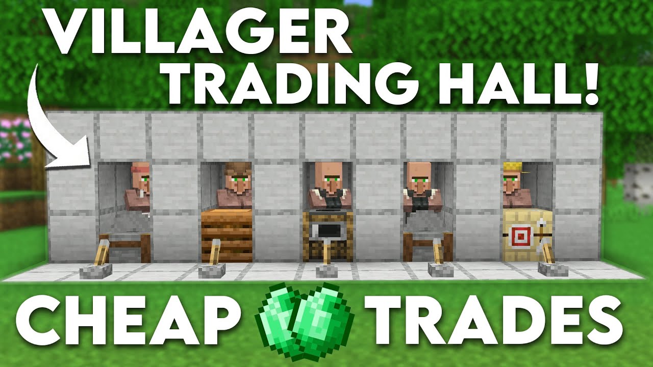 Easy Villager Trading Hall in Minecraft Bedrock 1.20 (MCPE/Xbox/PS4 ...