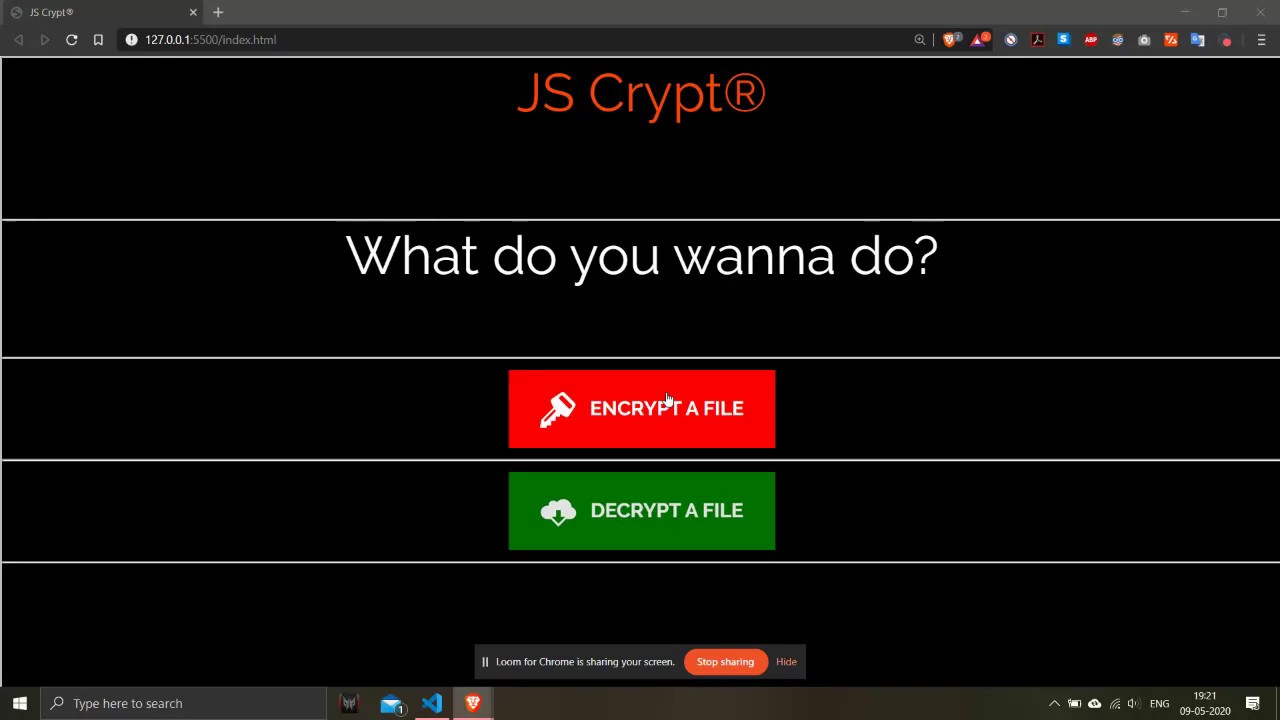JS-Crypt : A tool to encrypt/decrypt your files with JavaScript using CryptoJS