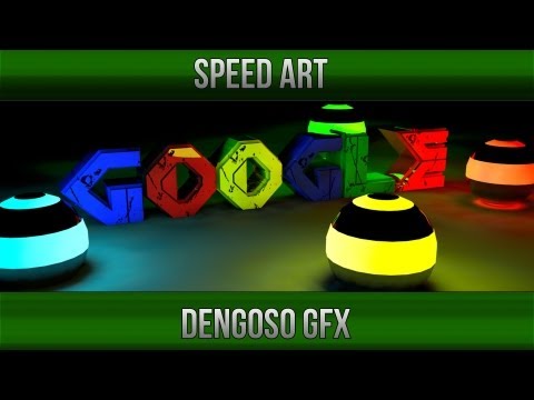 Dengoso GFX - Speed Art - 3D Wallpaper Google Neon Glow