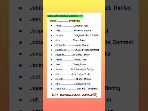 Synonyms in English|| Synonyms starting with letter "J"||English vocabulary#youtubeshorts #shorts