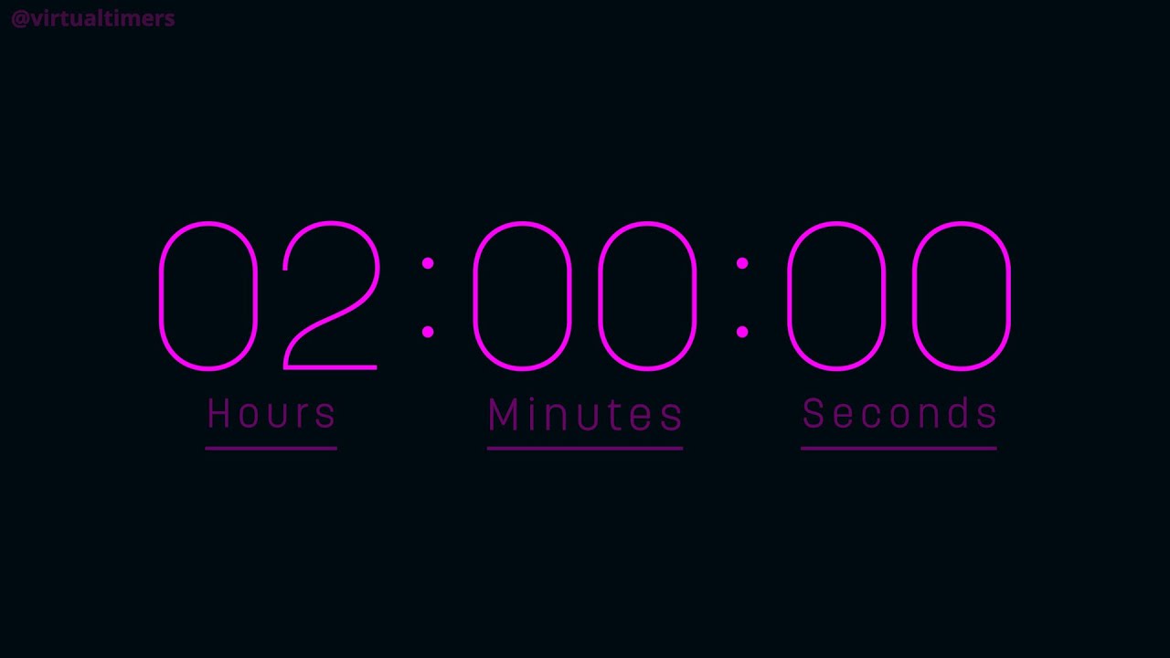 2 Hours Countdown Timer with Alarm & Time Markers / Chapters - Rounded - Pink - 120 Min