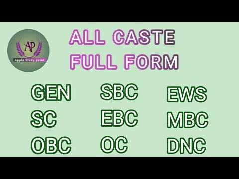 All Caste full form ||Full form of SC ST OBC Caste
