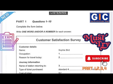 Customer Satisfaction Survey Ielts Listening Practice Test 2024 #ielts #gicratia #listening