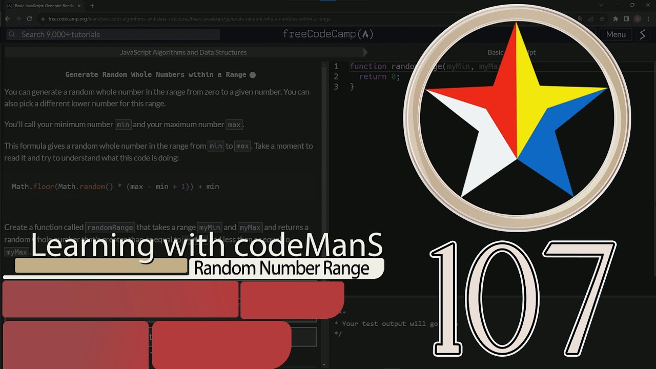 JavaScript Basic 107: Generate Random Whole Numbers within a Range | FreeCodeCamp