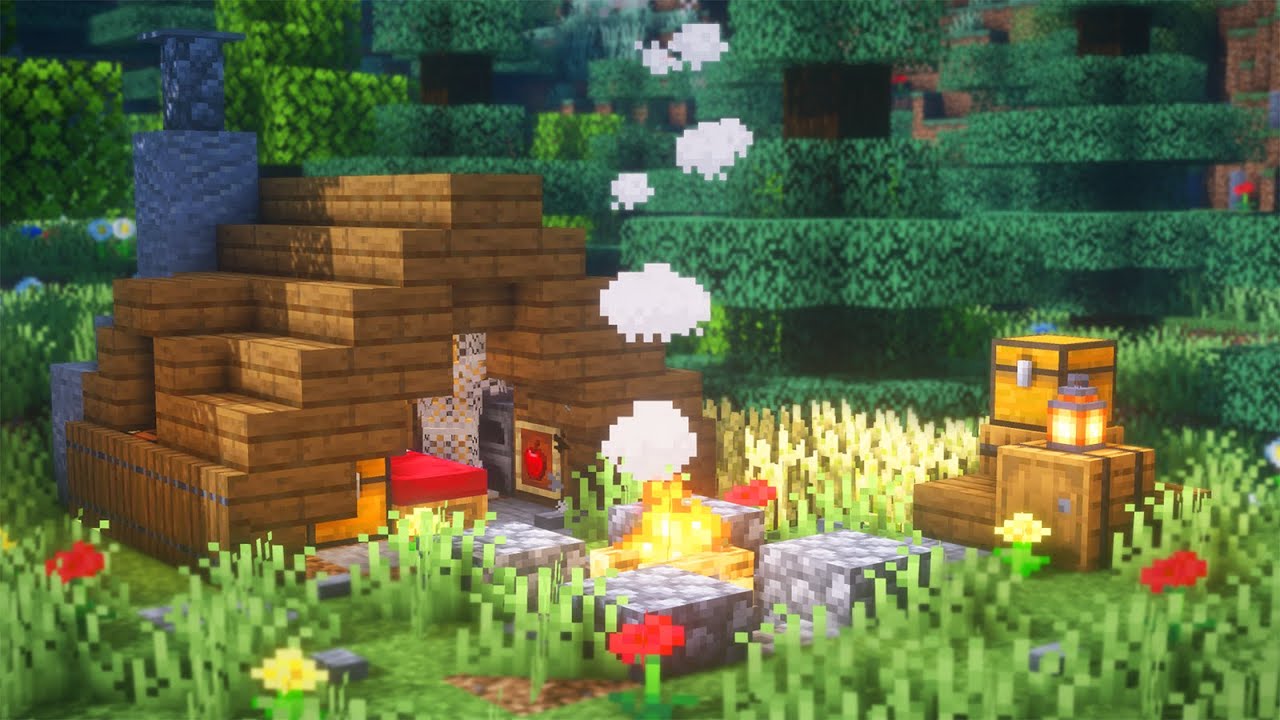 Minecraft: How to Build a Simple Starter House | Campsite Survival Tutorial - マイクラビルダーズ