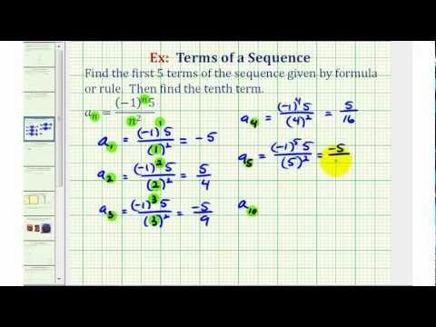 Ex 3: Finding Terms in a Sequence Given the Sequence Formula in ...