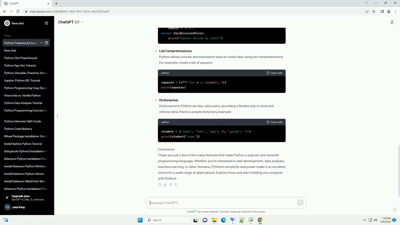 main features of python programming language