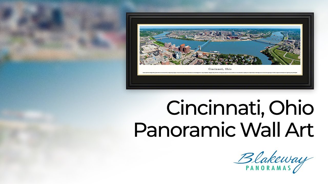 Cincinnati, Ohio Skyline Panoramic Art Print - Blakeway Panoramas Wall Decor - CIN4