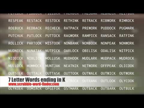 7 letter words ending in K