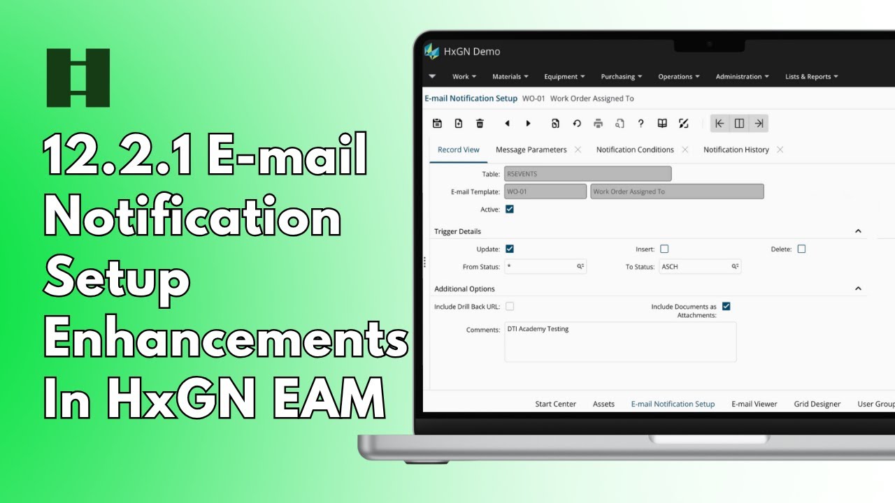 12.2.1 E-mail Notification Setup Enhancements: Copy Setup & View Message