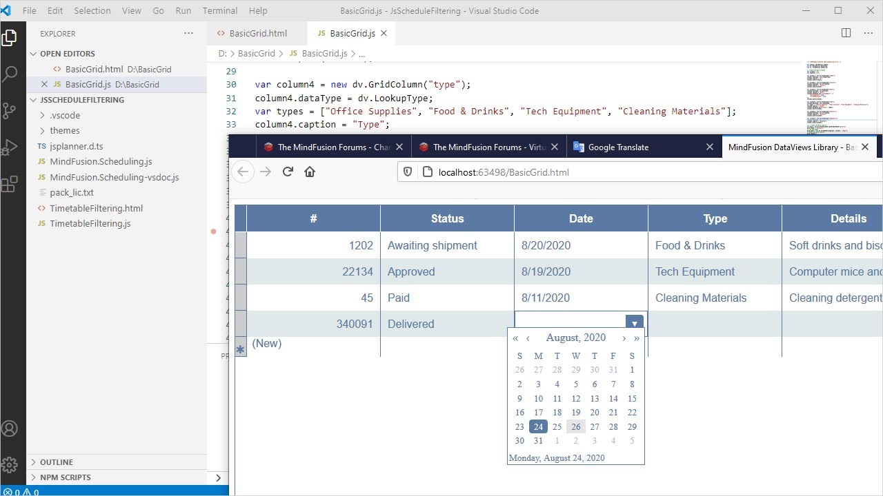 Getting Started With the Grid Library for JavaScript