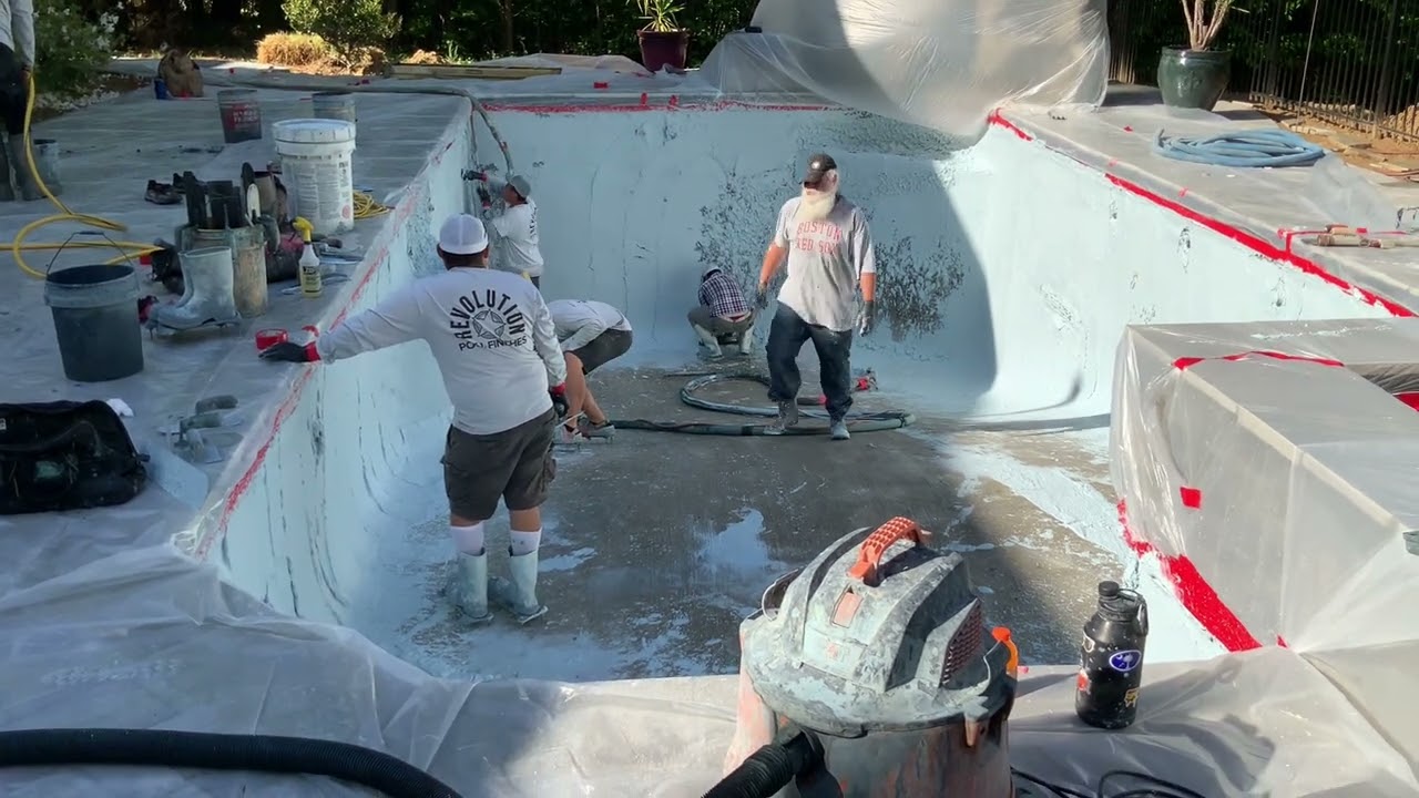 Plastering a Custom Linear Pool | Wake Forest NC