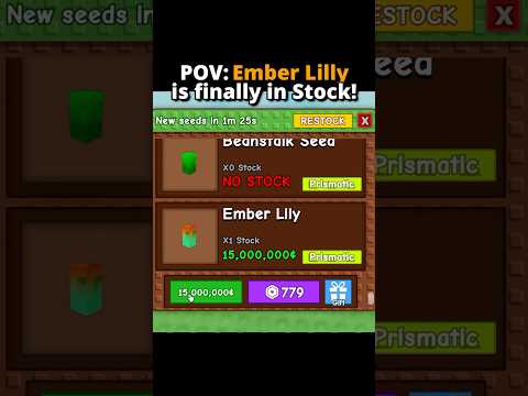 POV: the Ember Lily is finally on Stock in Grow a Garden #roblox #growagarden