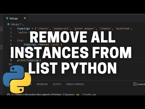 How to Remove all Instances of a Specific Value from a List in Python - Python Tutorial