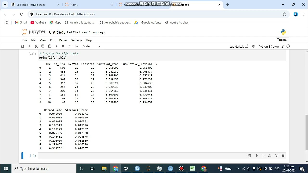 How to Create a Life table in Python: Survival Analysis