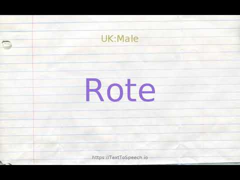 How to pronounce rote