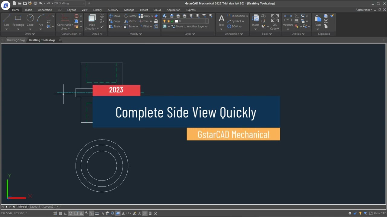 Drafting Tools in GstarCAD Mechanical 2023