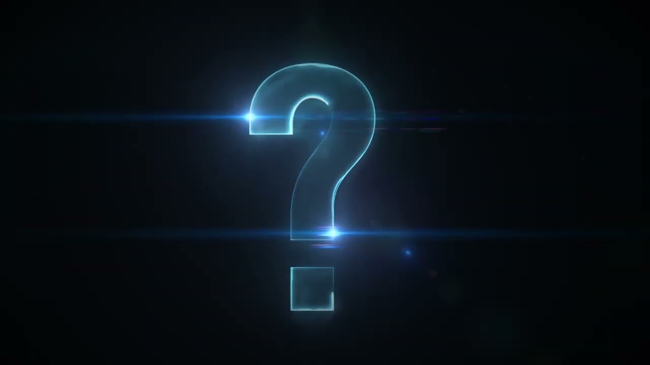 Question Mark Mystery Background - Glowing Scifi Question Intro With Optical Flares Slow Motion