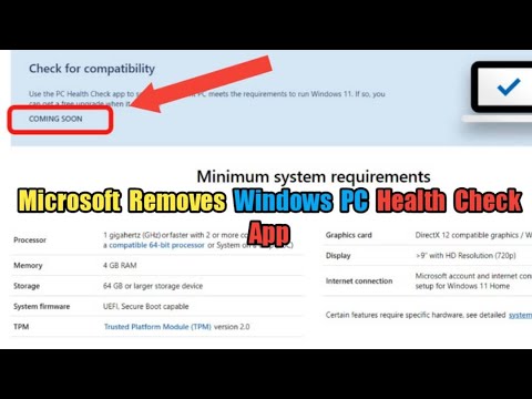 Microsoft Removes Windows 11 PC Health Check App