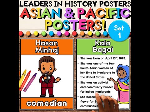 Asian American & Pacific Islanders Posters or Coloring Pages with Quotes & Facts Set 1