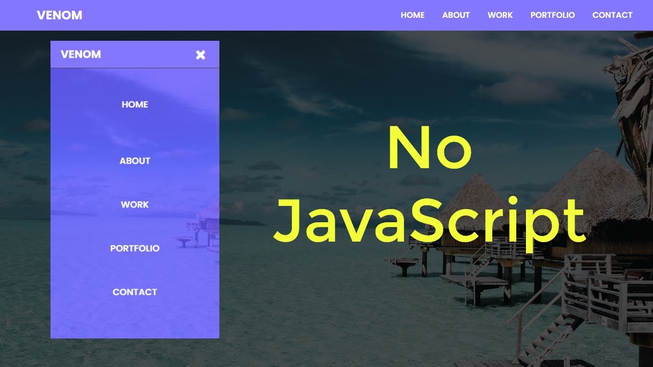 Make RESPONSIVE MENU With HTML And CSS Only ( NO JavaScript )