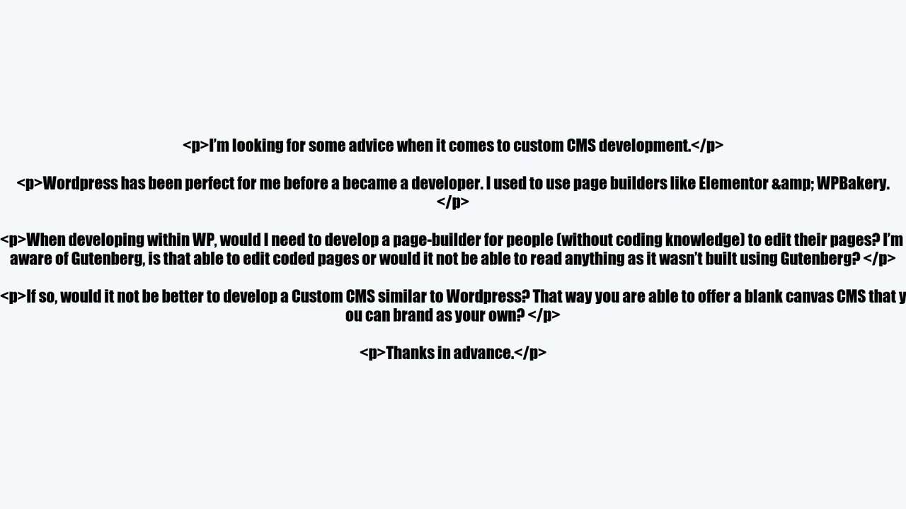 Custom Wordpress Development - building a custom page builder