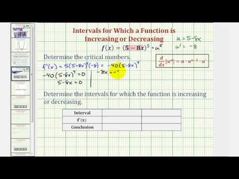 Ex 2: Determine the Intervals for Which a Function is Increasing and ...