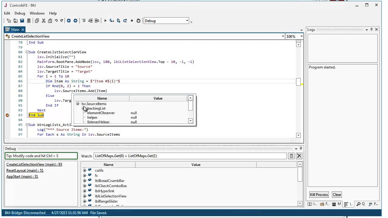 B4X - Debug View