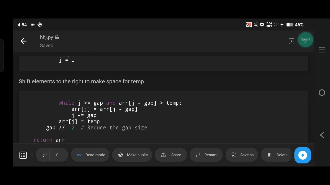 Python Program for Shell Sort Algorithm - Efficient Sorting with Gap Reduction
